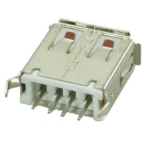 USB 2.0 Connector A TYPE, MID Solder in, Silver/White | Bab | Snif.gr